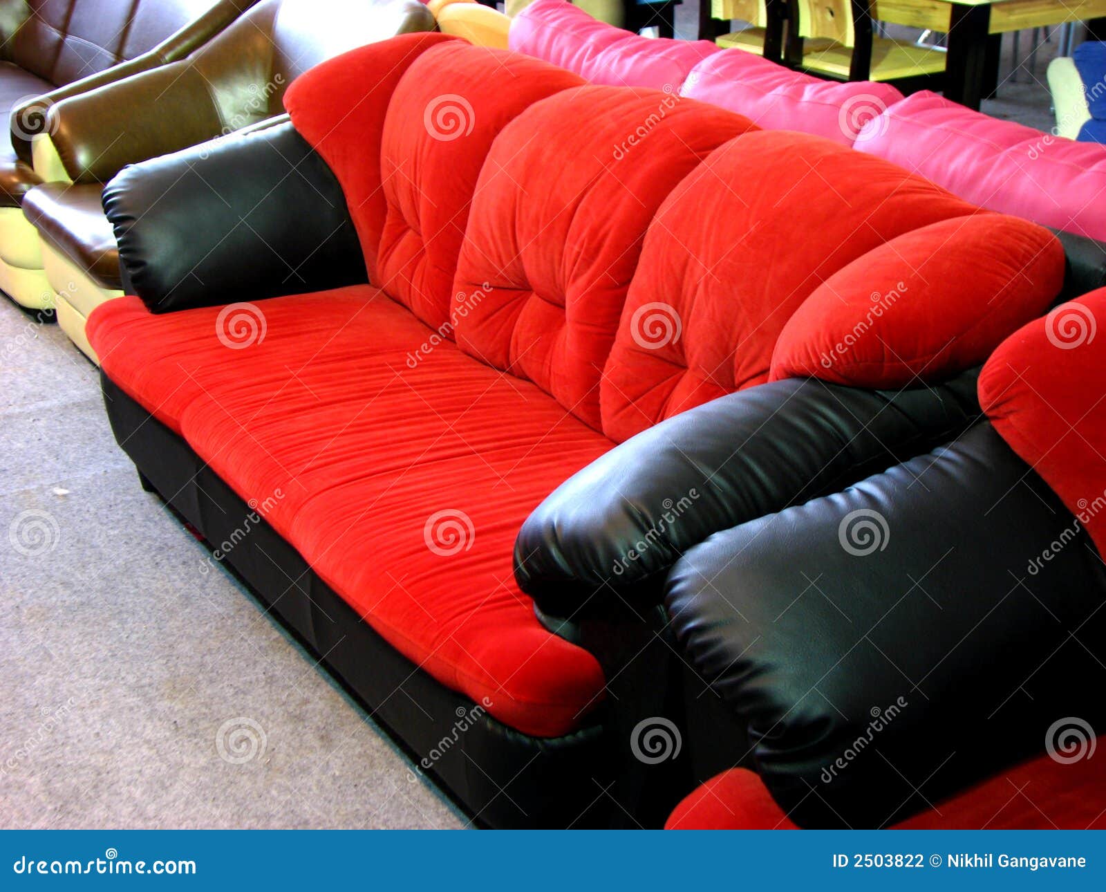 Red Sofas stock photo. Image of classy, flat, decor, comfortable - 2503822