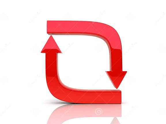 Red soft arrows in cycle stock illustration. Illustration of abstract ...