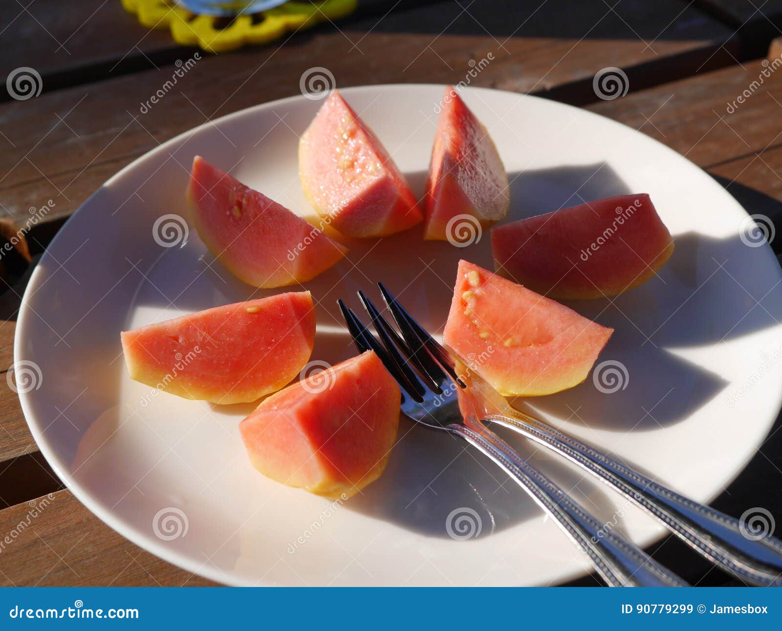 Red Soft Guava on White Dish Stock Image - Image of drink, healthy ...