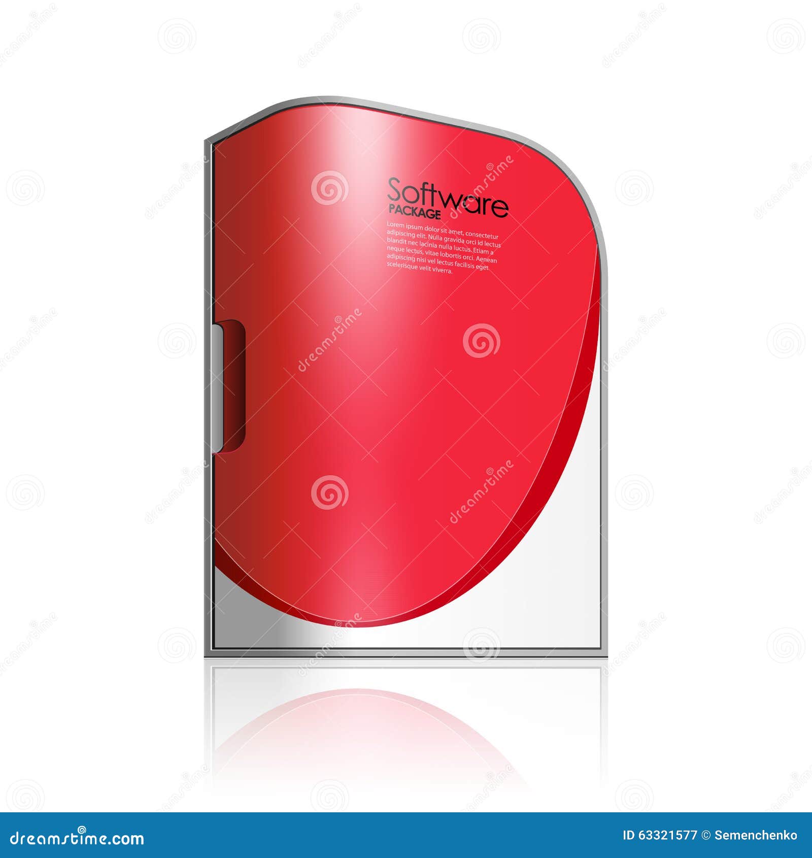 Red Software Box Package with Rounded Corners Stock Vector ...