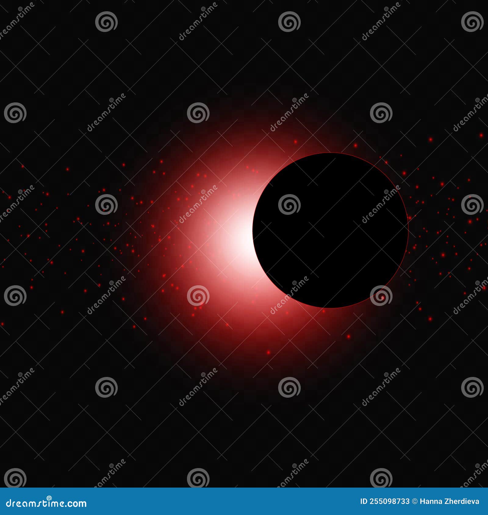 Red Solar Eclipse with Glitter and Dust Isolated on Transparent ...