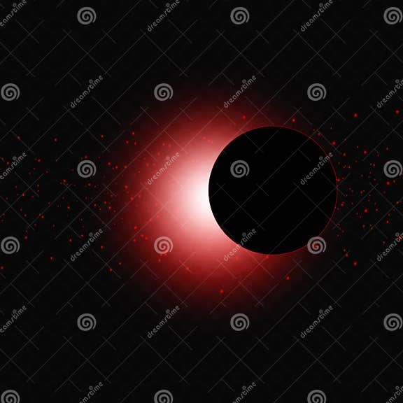 Red Solar Eclipse with Glitter and Dust Isolated on Transparent ...