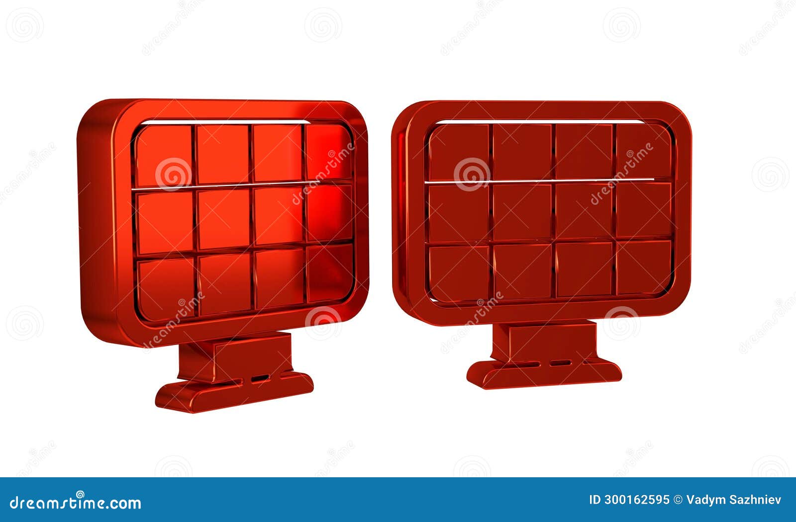 Red Solar Energy Panel Icon Isolated on Transparent Background. Stock ...