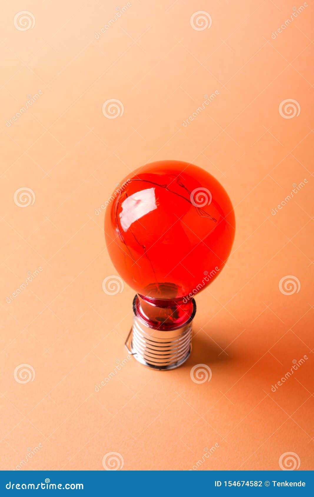 Red Solar Light Bulb on Orange Stock Photo - Image of economy, ecology ...
