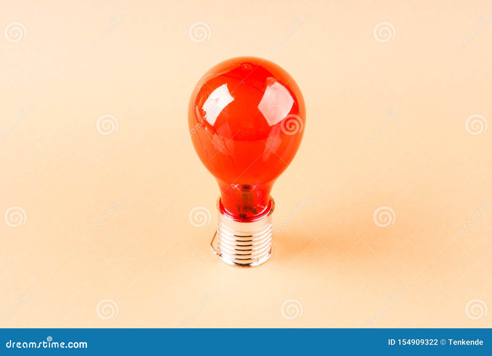 Red Solar Light Bulb on Orange Stock Photo - Image of sunlight, source ...