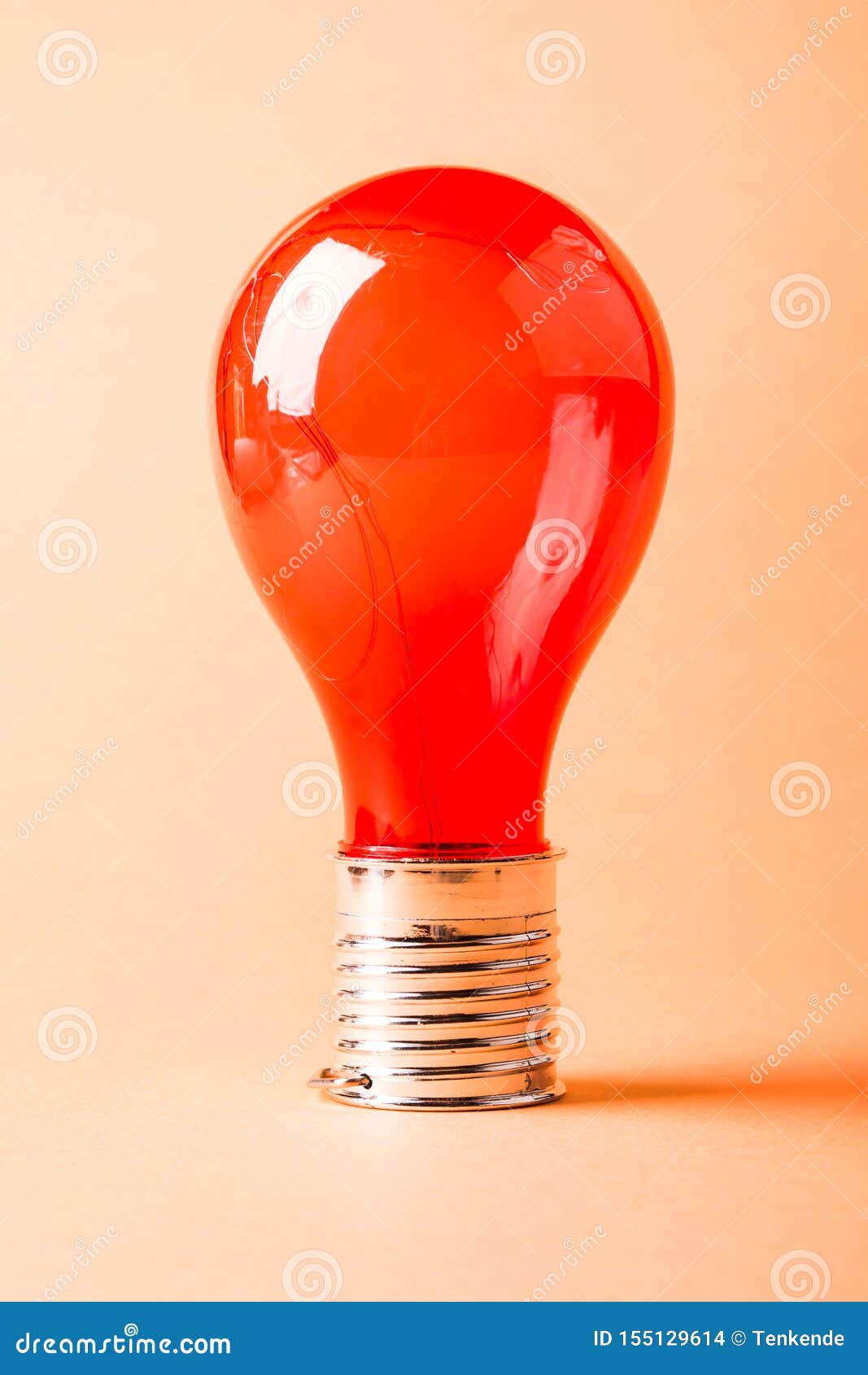 Red Solar Light Bulb on Orange Stock Photo - Image of energy ...