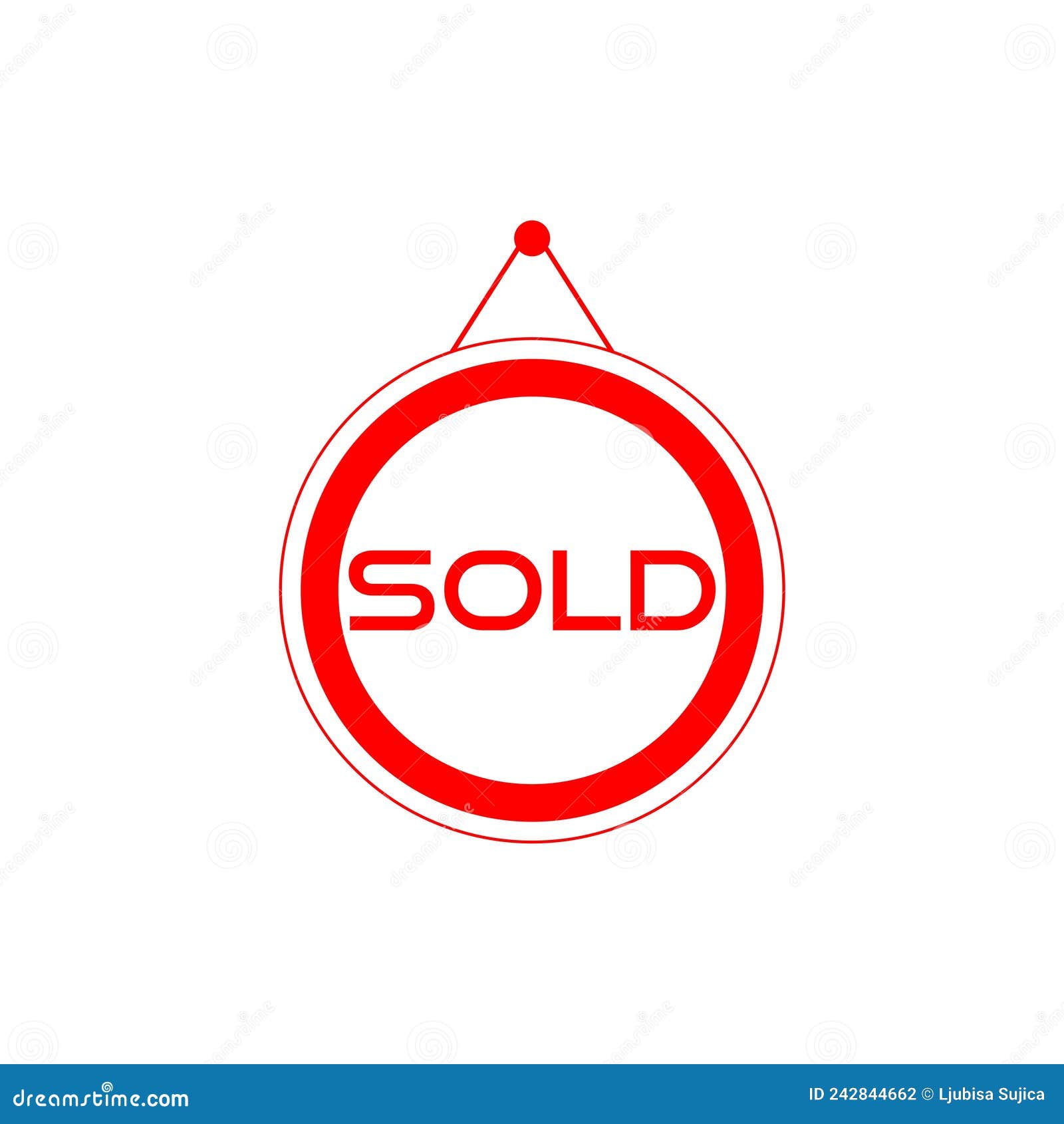Red Sold Icon Isolated on White Background Stock Vector - Illustration ...