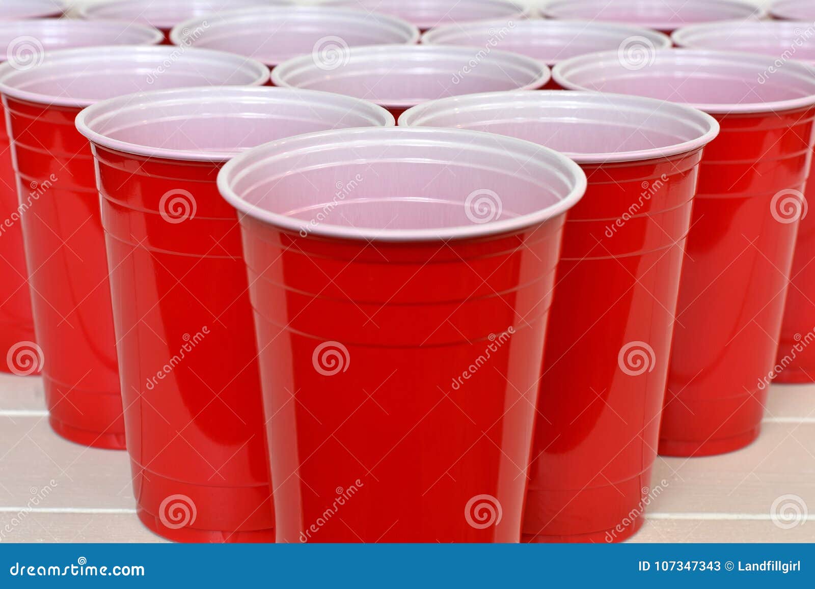 Red Plastic Drinking Cups stock image. Image of object - 107347343