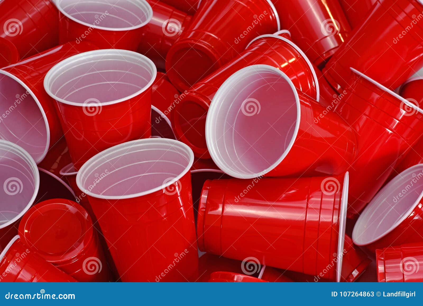 Red Plastic Drinking Cups stock image. Image of molded - 107264863