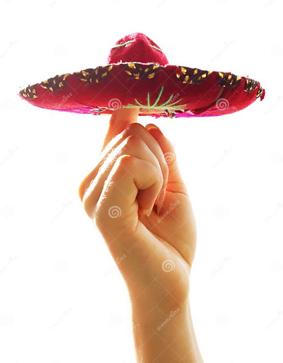 Red Sombrero stock image. Image of hand, small, galloon - 11590789