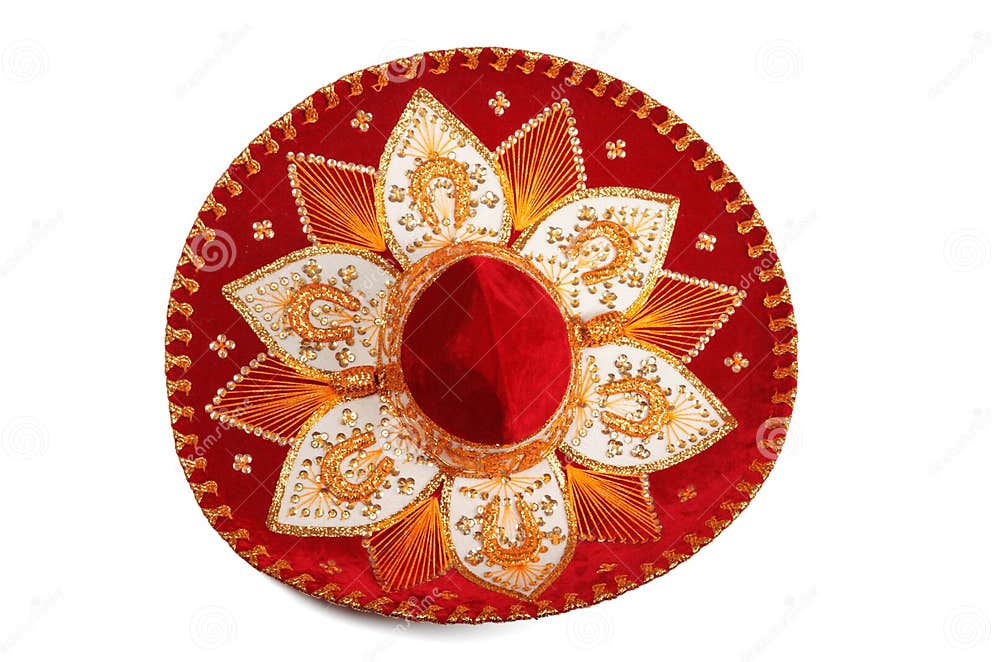 Red sombrero isolated stock image. Image of braid, sombrero - 7911525