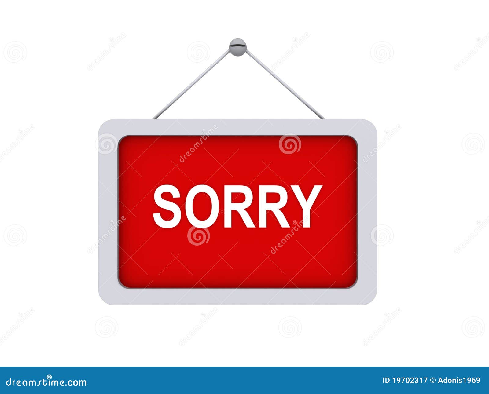 Red sorry sign stock illustration. Illustration of suspended - 19702317