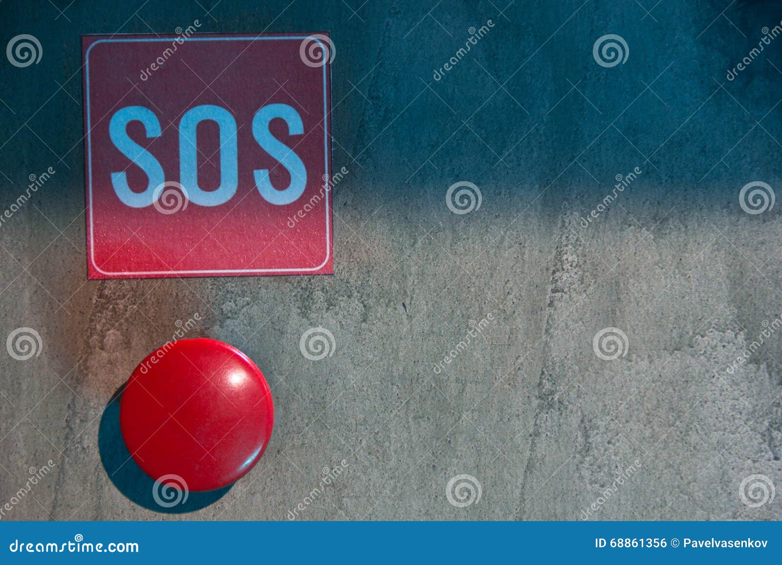 The Red SOS Button on a Gray Background Stock Photo - Image of ...