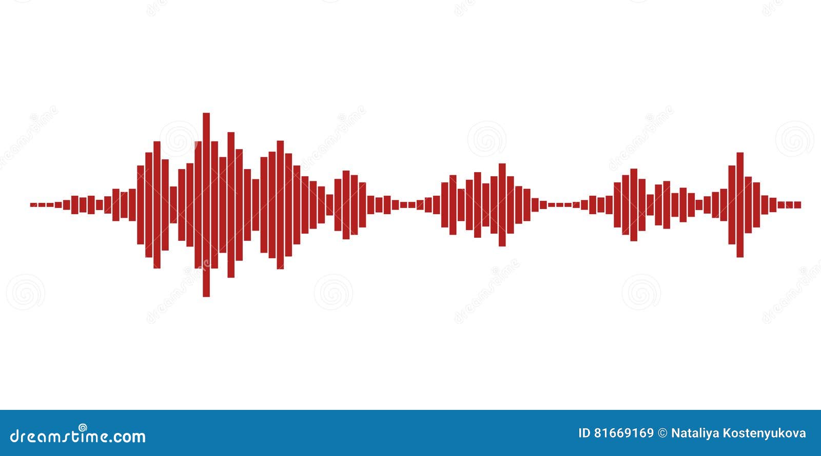 Red sound waves stock vector. Illustration of concept - 81669169