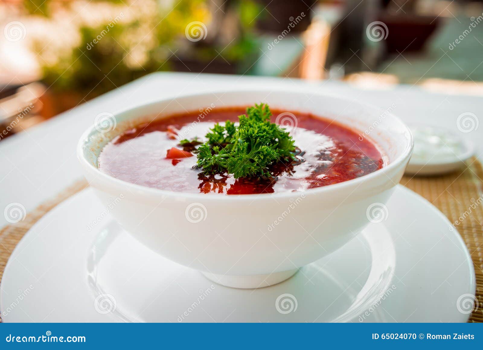 Red soup stock photo. Image of lunch, food, table, people - 65024070