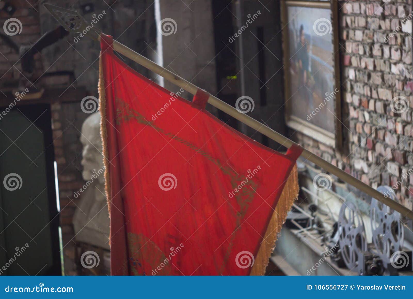Red Soviet Flag As an Element of Decor Stock Image - Image of republic ...