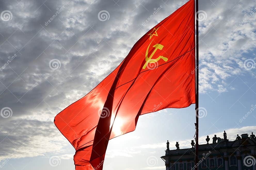 Red soviet flag stock image. Image of sign, history - 147781055