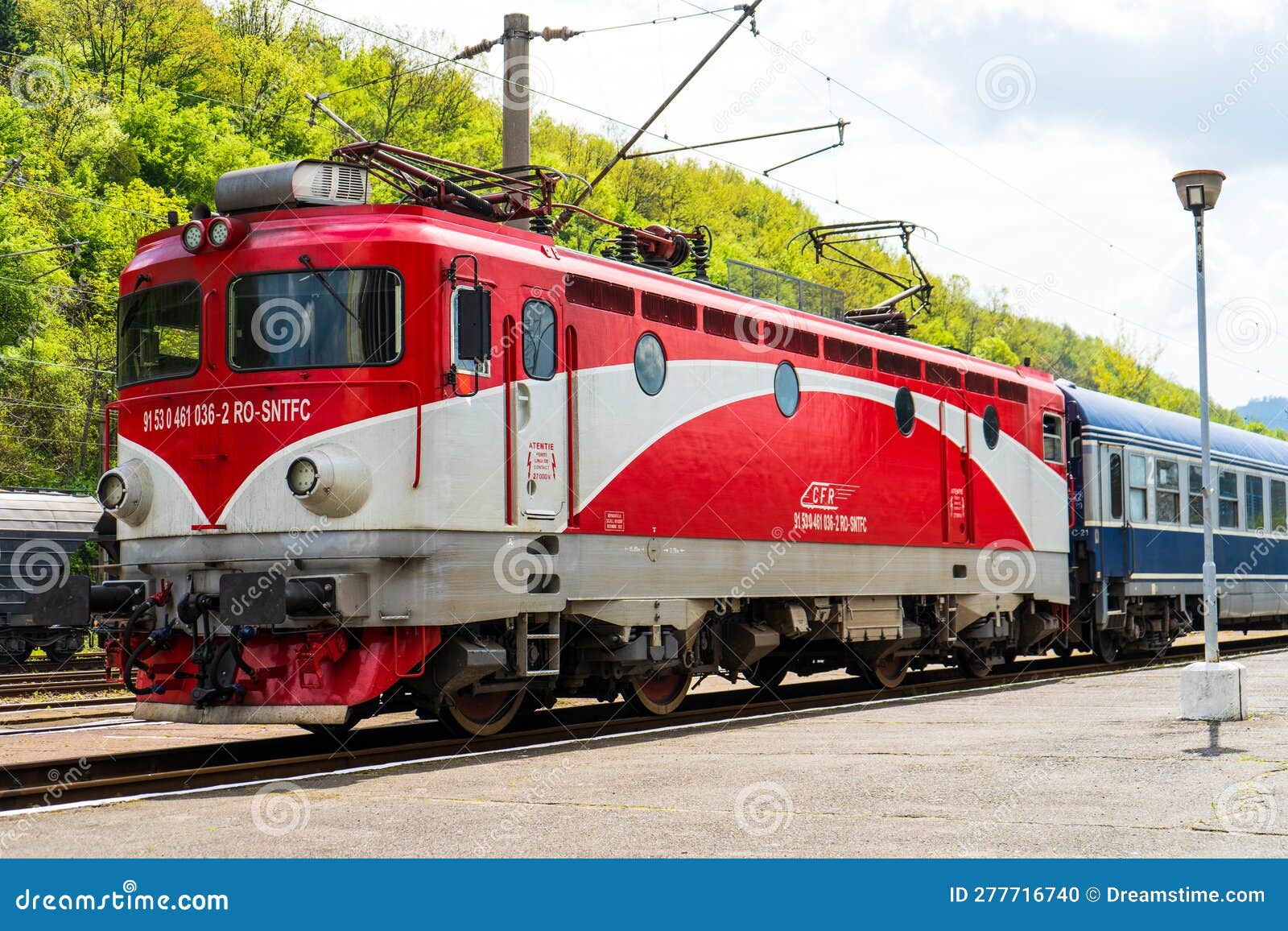 A Red Soviet Train Parked at Train Station Pointing Left Editorial ...