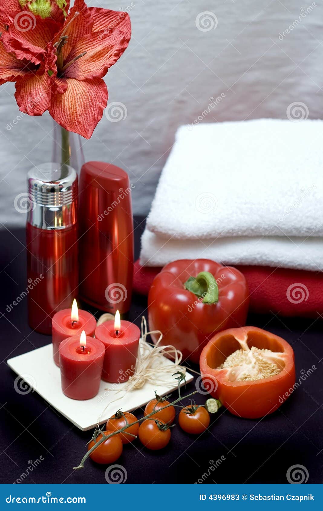 Red spa stock image. Image of fresh, home, comfort, comfortable - 4396983