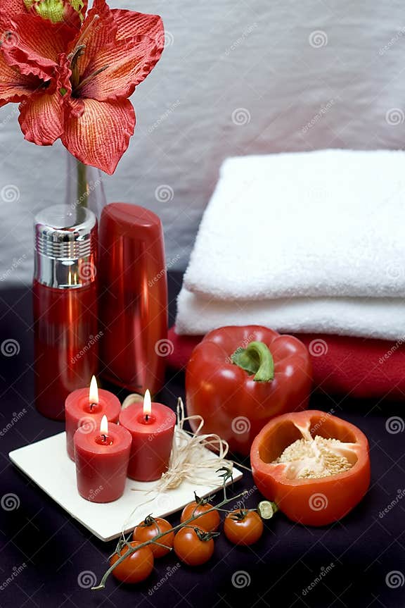 Red spa stock image. Image of fresh, home, comfort, comfortable - 4396983
