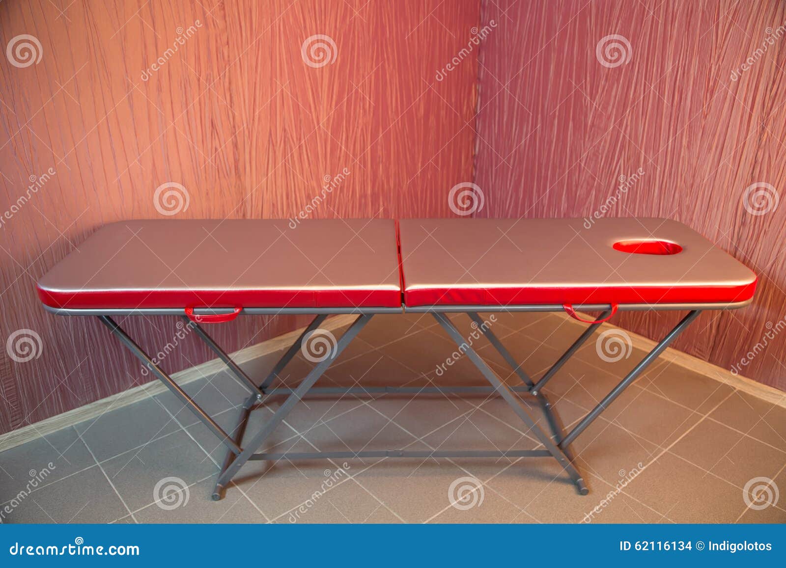 Red Spa Relaxation Bed for Massage Stock Photo - Image of background ...