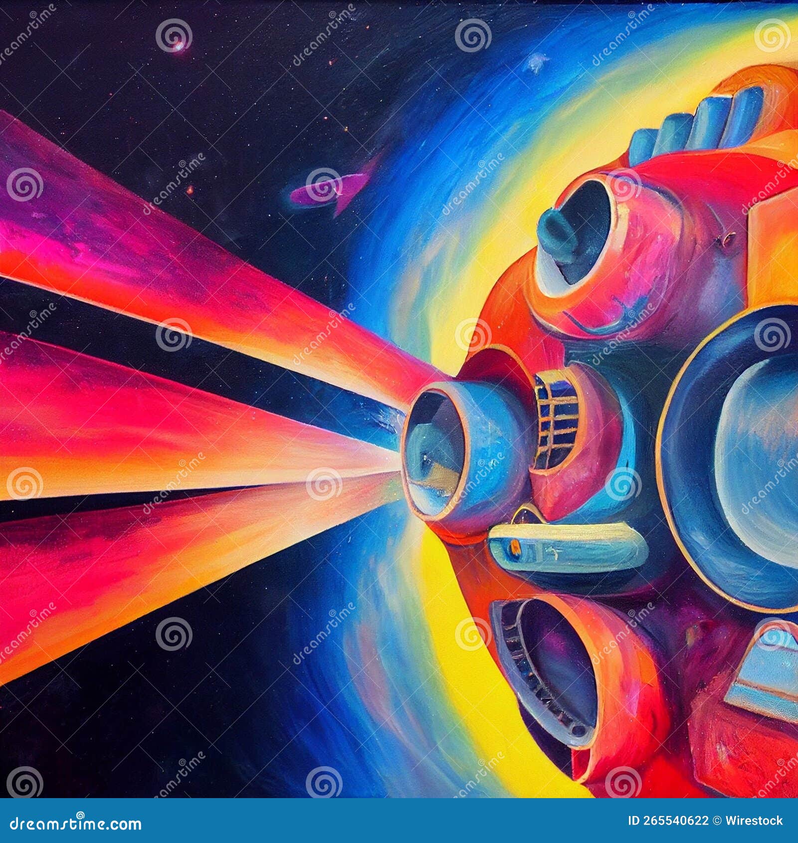 Red Spaceship Engine - AI Generated Stock Illustration - Illustration ...