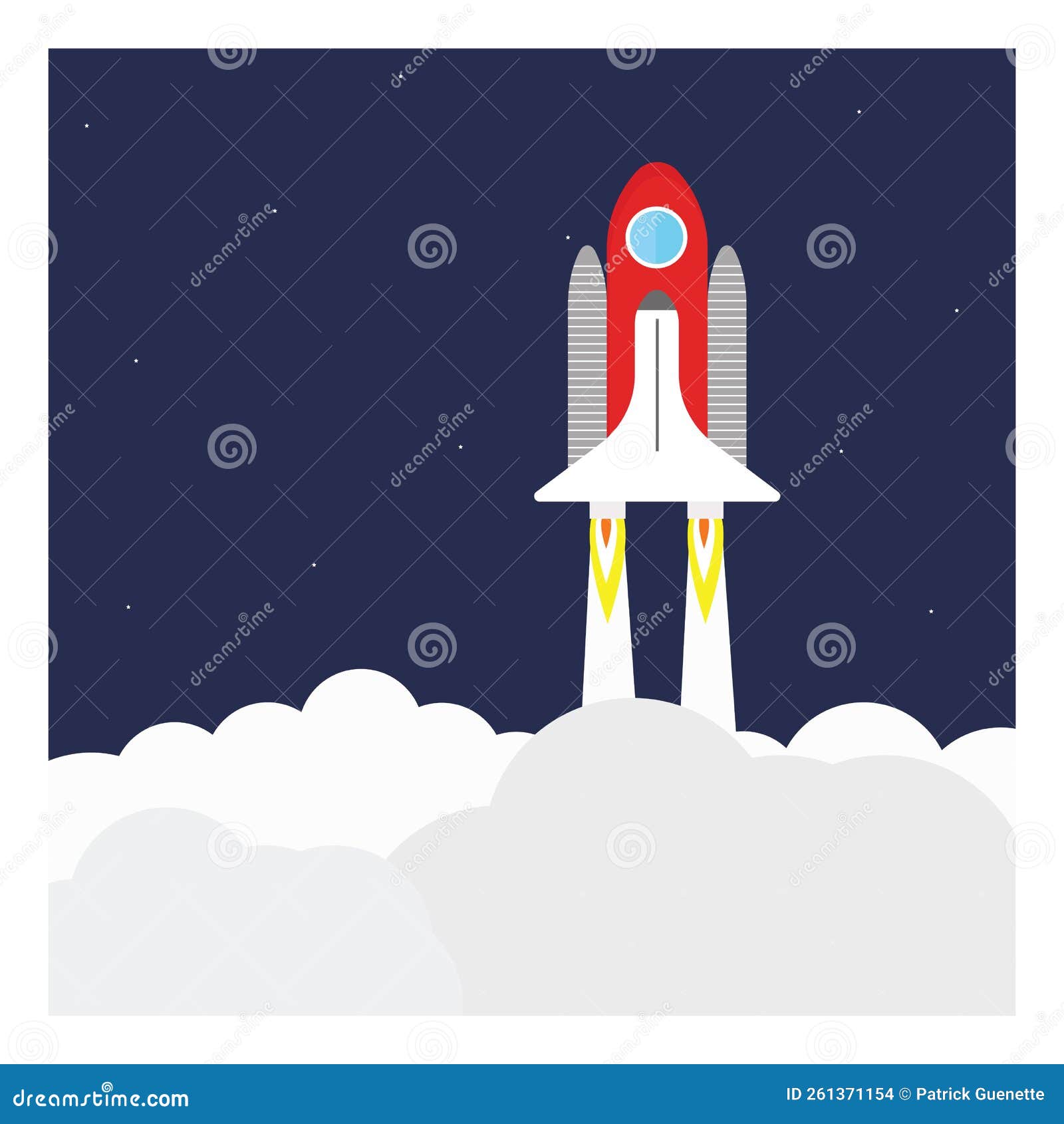 Red spaceship, icon stock vector. Illustration of star - 261371154
