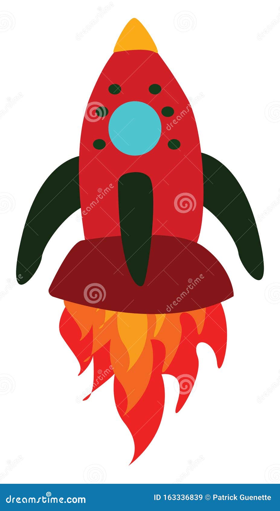 Red Spaceship, Illustration, Vector Stock Illustration - Illustration ...