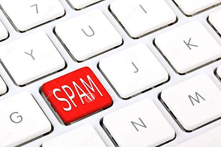 Red spam button stock photo. Image of internet, message - 39281122