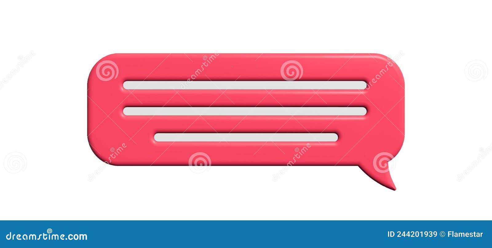 Red Speech Bubble 3d Isolated on White. 3d Vector. Stock Vector ...
