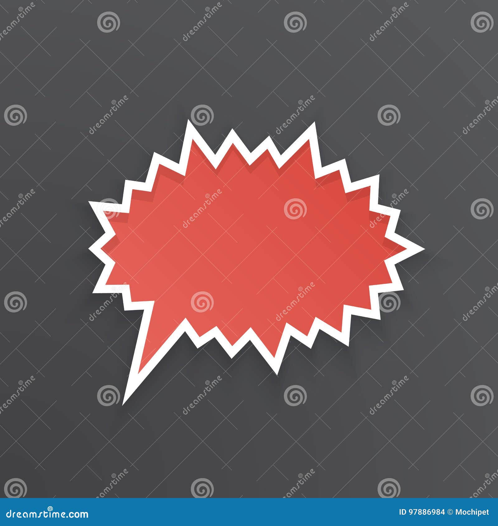 Red Speech Bubble for Scream at Prickly Shape Stock Vector ...