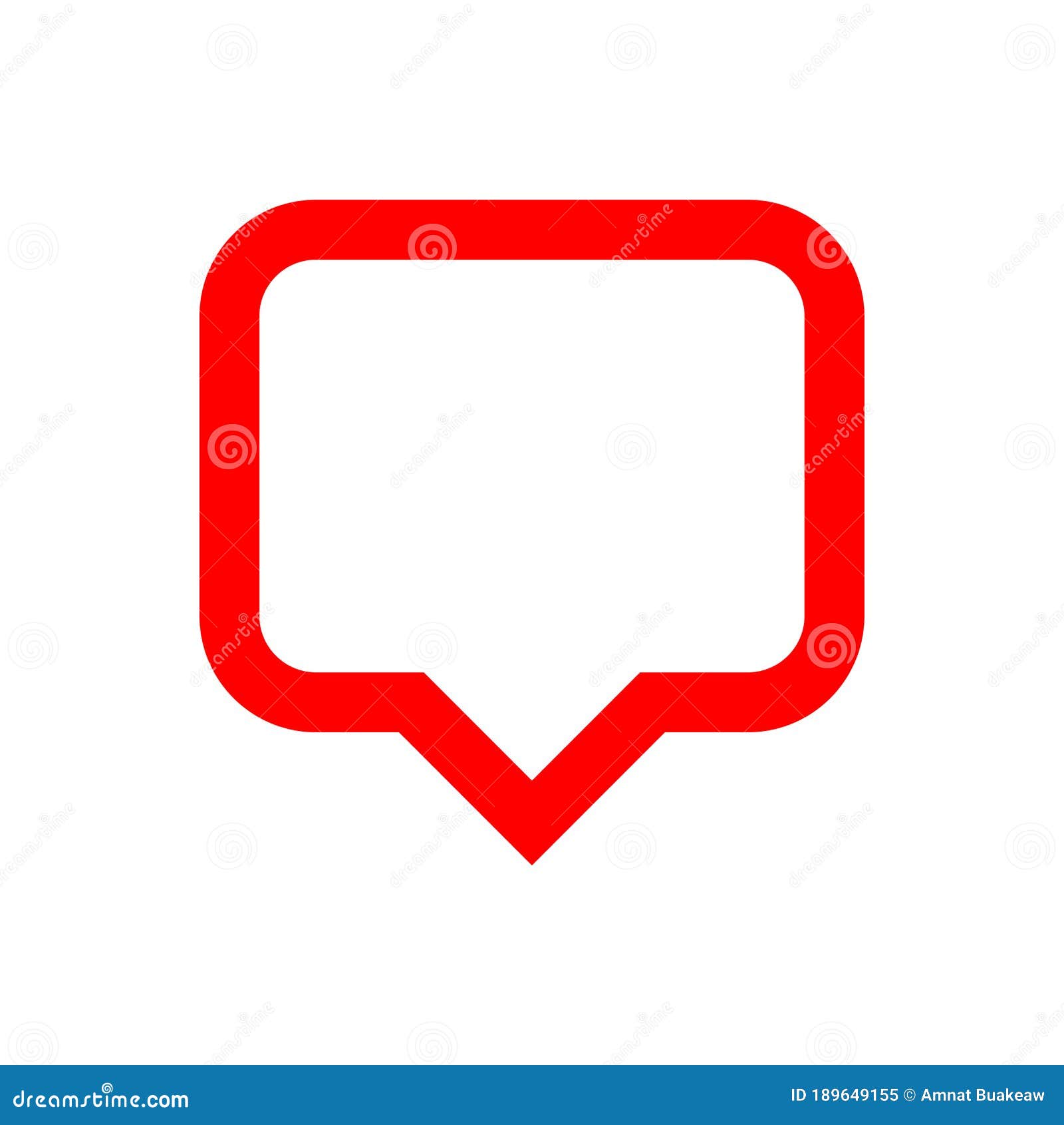 Red Speech Bubble Sign Isolated on White, Bubble Speak Icon Trendy Flat ...