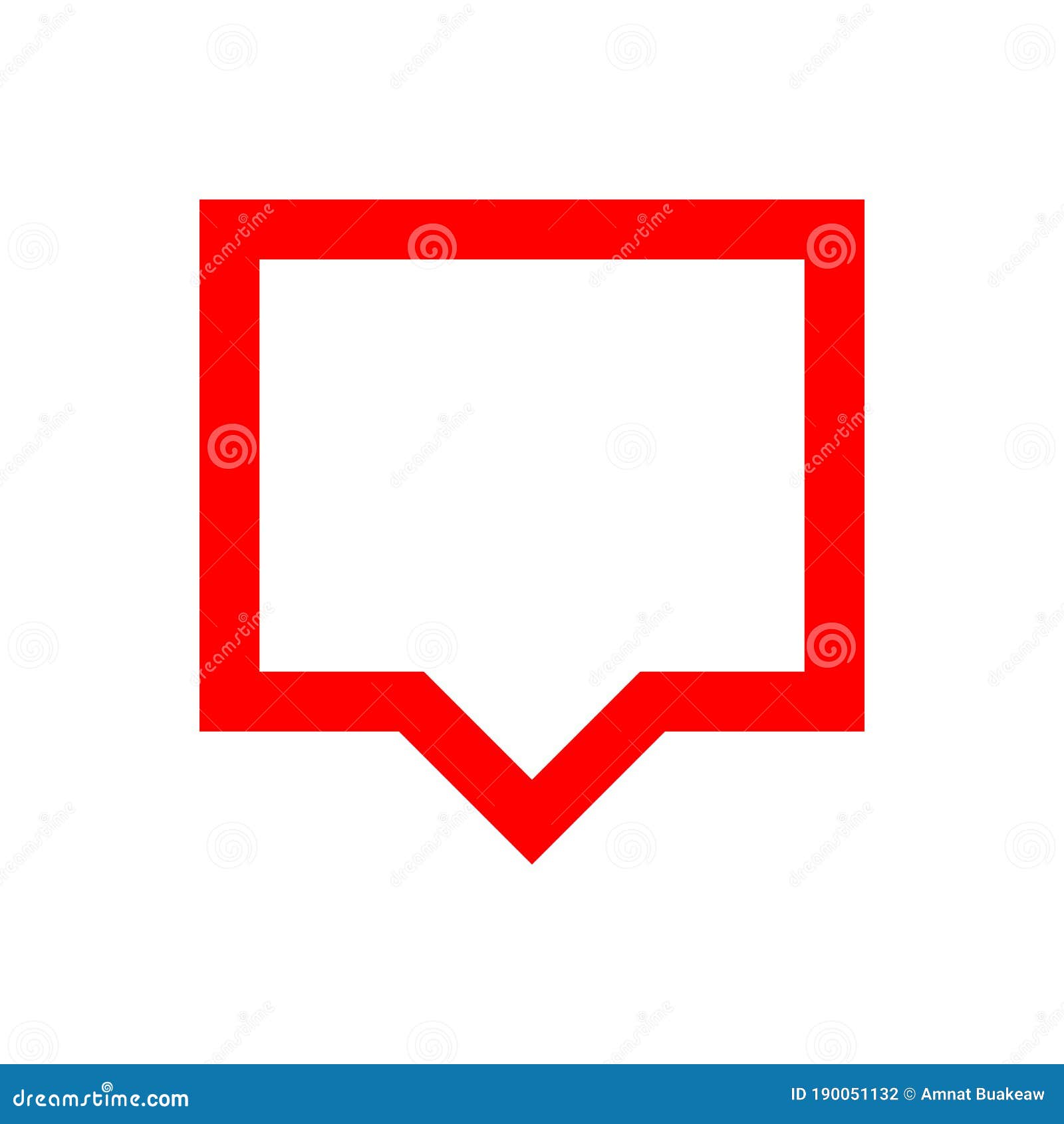 Red Speech Bubble Sign Isolated on White, Bubble Speak Icon Trendy Flat ...