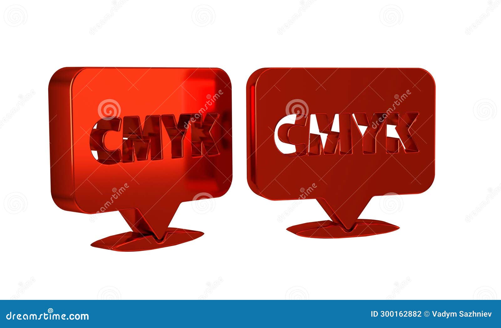 Red Speech Bubble with Text CMYK Icon Isolated on Transparent ...