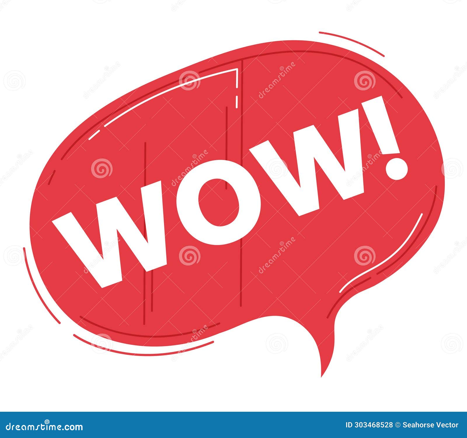 Red Speech Bubble with WOW Text in Capital Letters. Eye-catching Comic ...