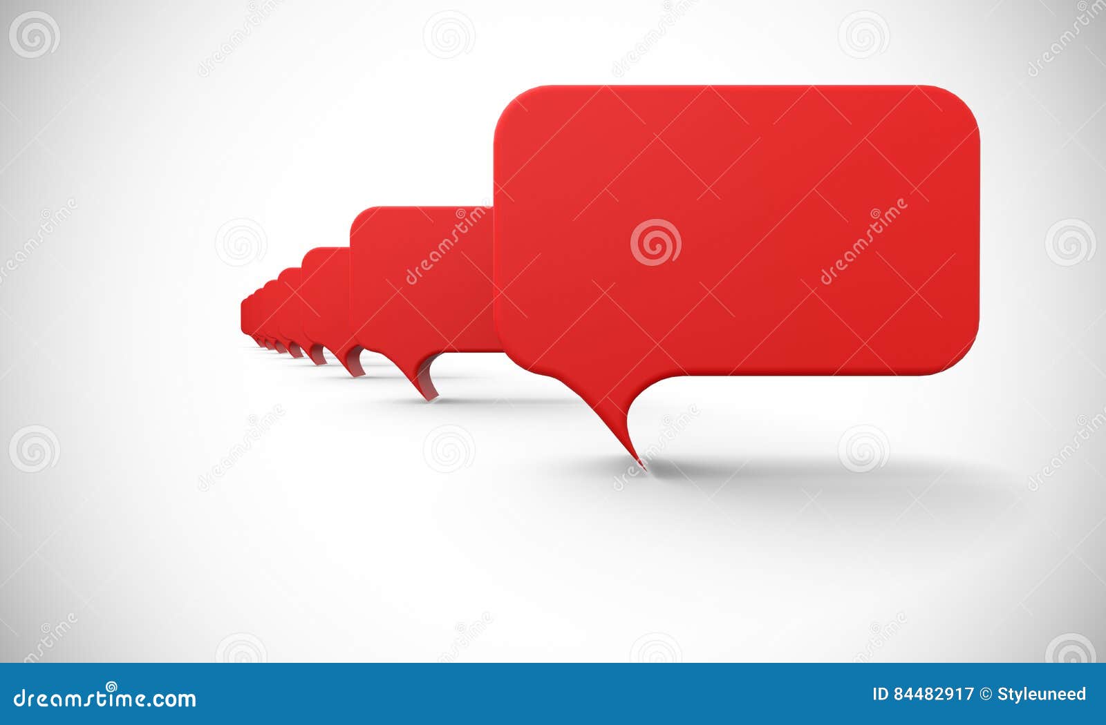 Red Speech Bubbles in a Row Stock Illustration - Illustration of ...