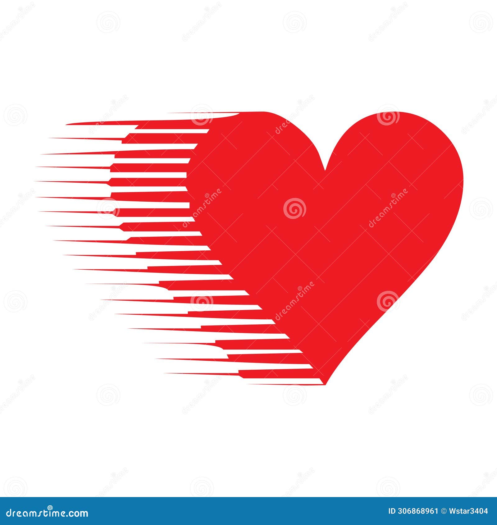 Red Speed Heart Icon stock vector. Illustration of cute - 306868961