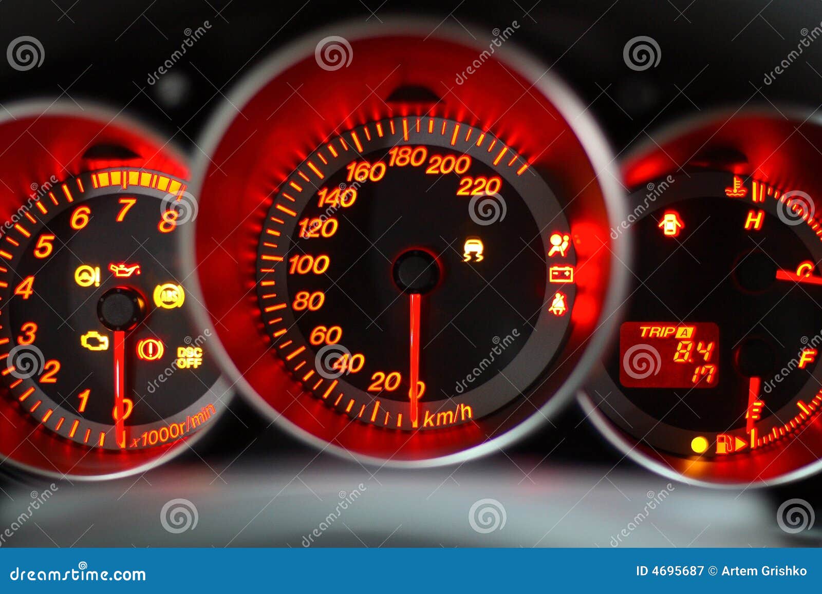 Red speedometer 2 stock image. Image of technology, gasoline - 4695687