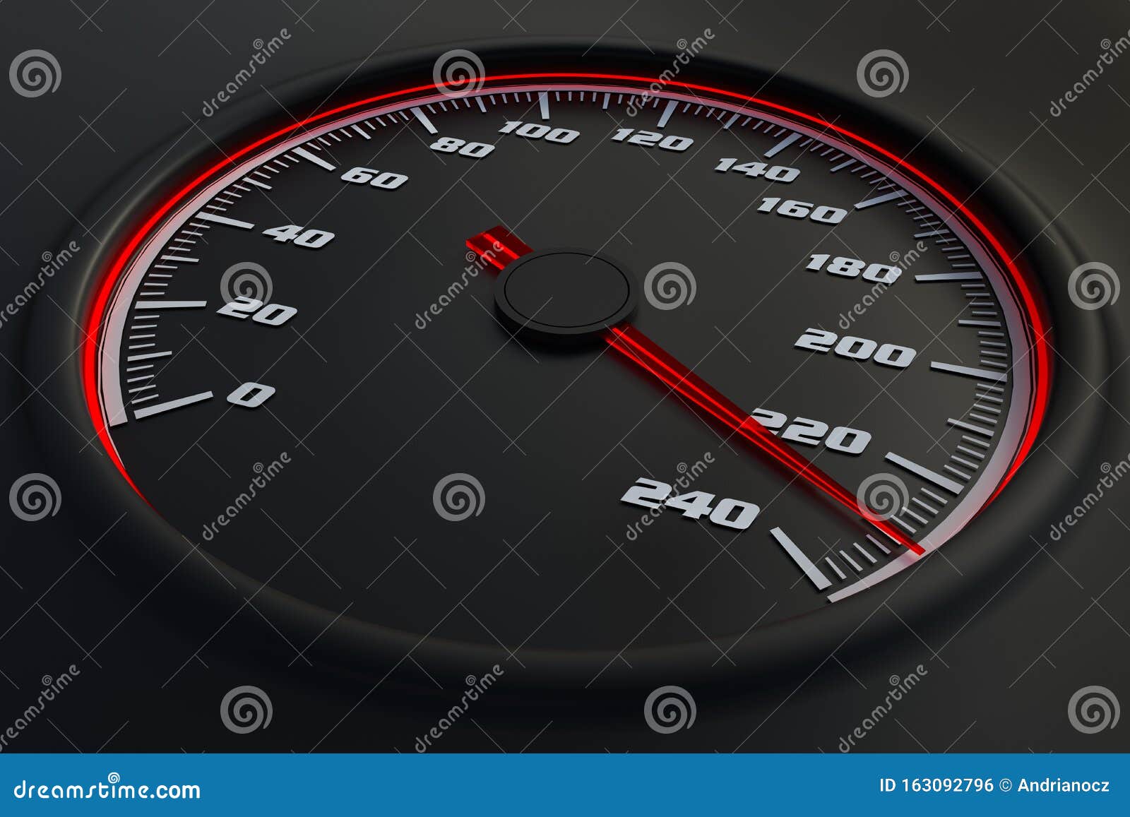 Red Speedometer in Car on Dashboard. Stock Illustration - Illustration ...