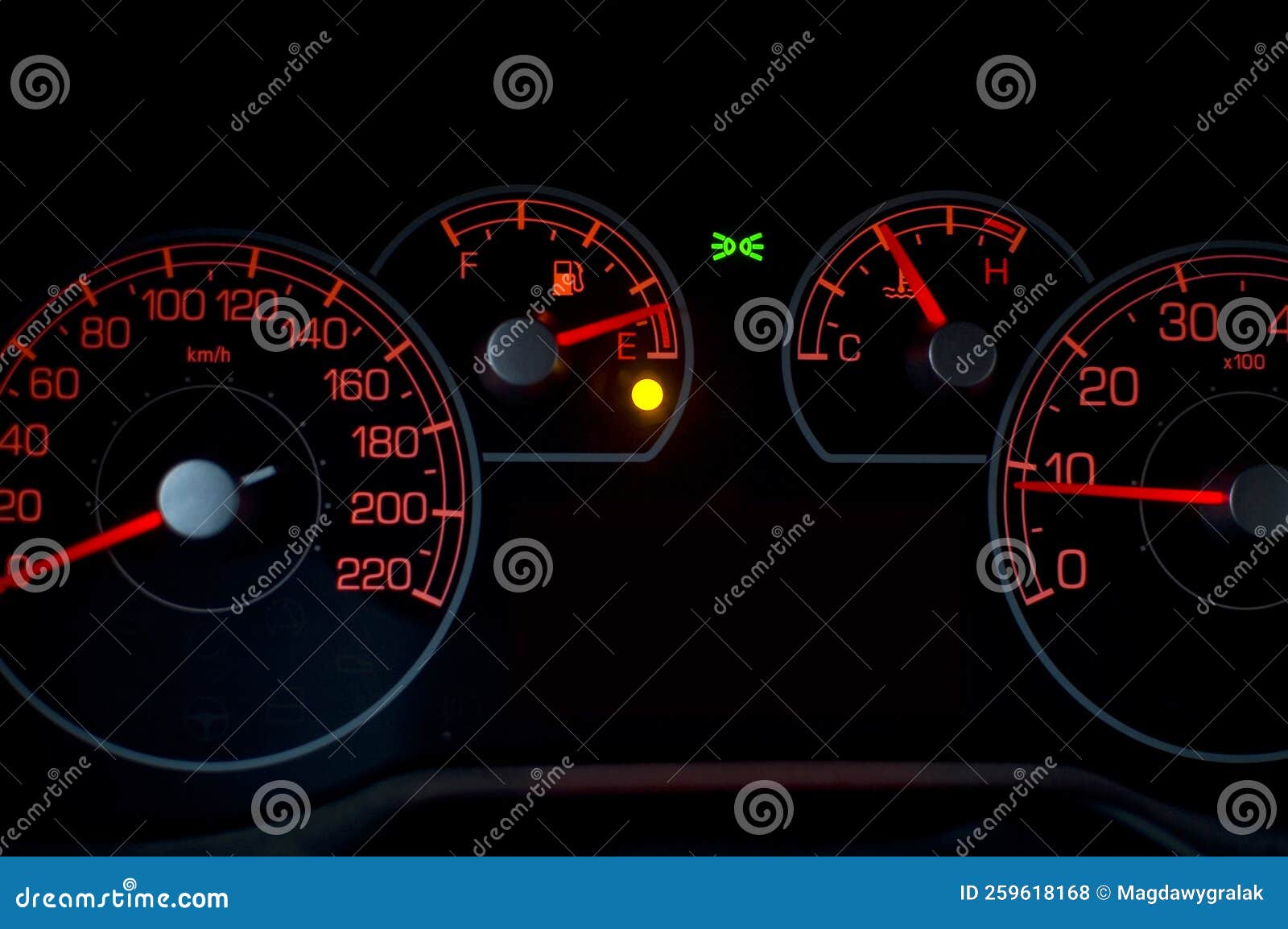 Red speedometer close up stock photo. Image of control - 259618168
