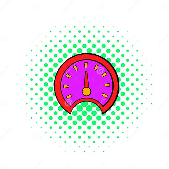 Red Speedometer Icon, Comics Style Stock Vector - Illustration of ...