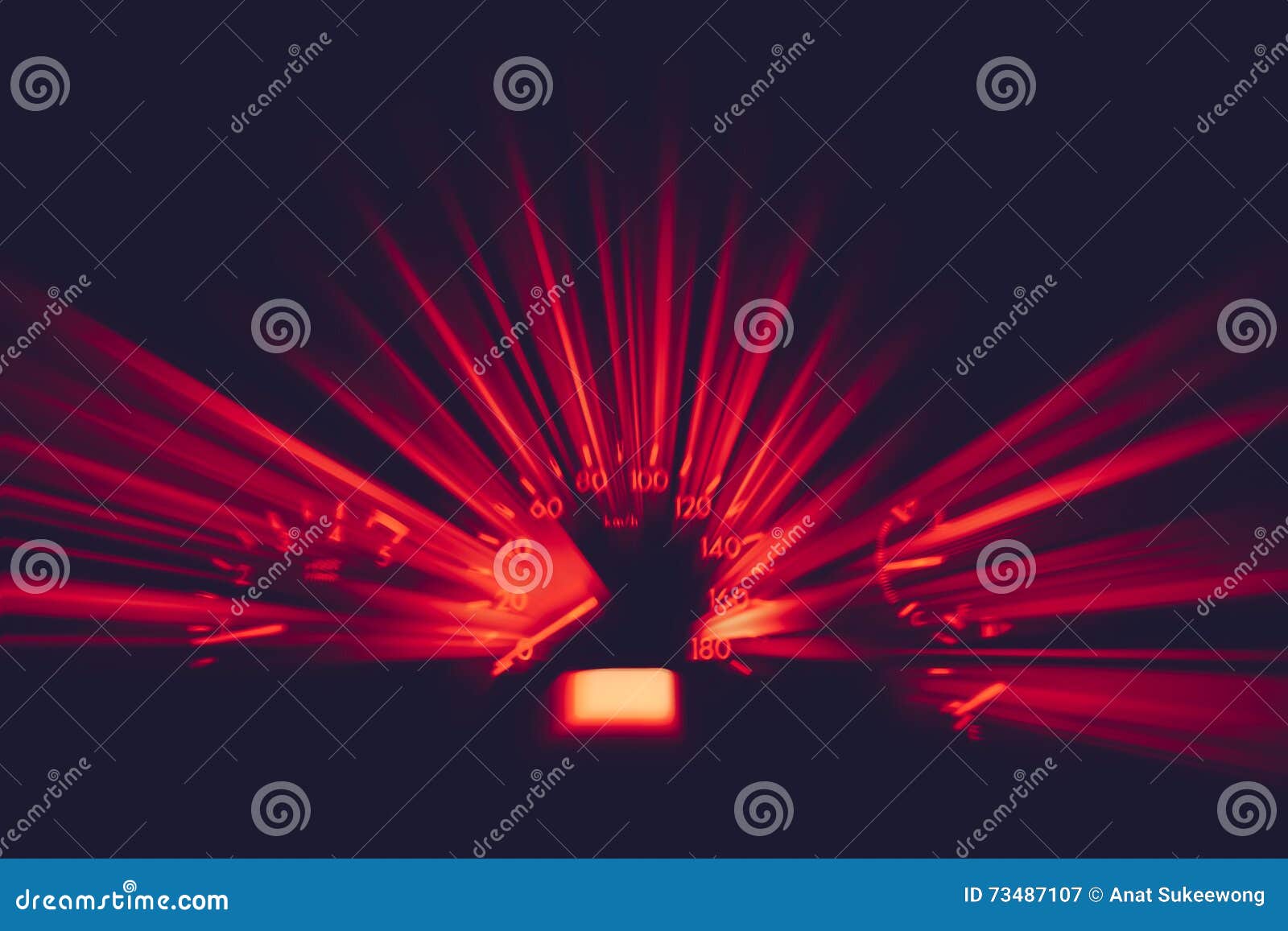 Red Speedometer on Night Black Stock Image - Image of line, blurring ...