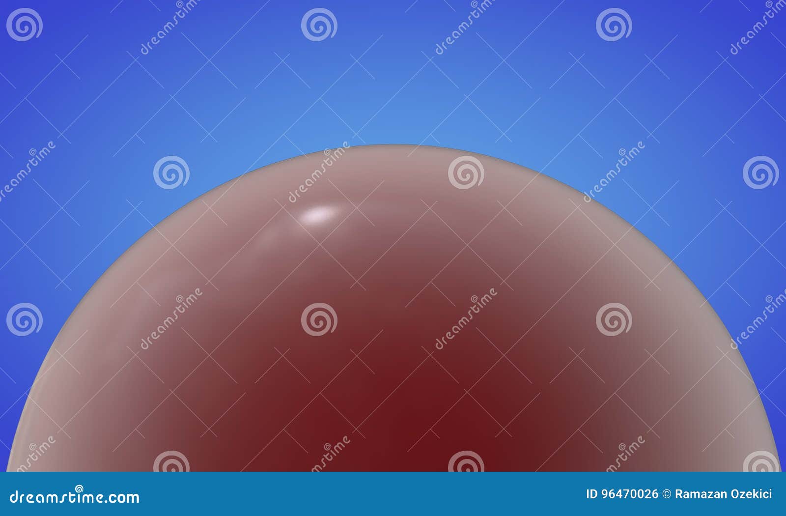 Red sphere on the blue, 3d stock illustration. Illustration of colour ...