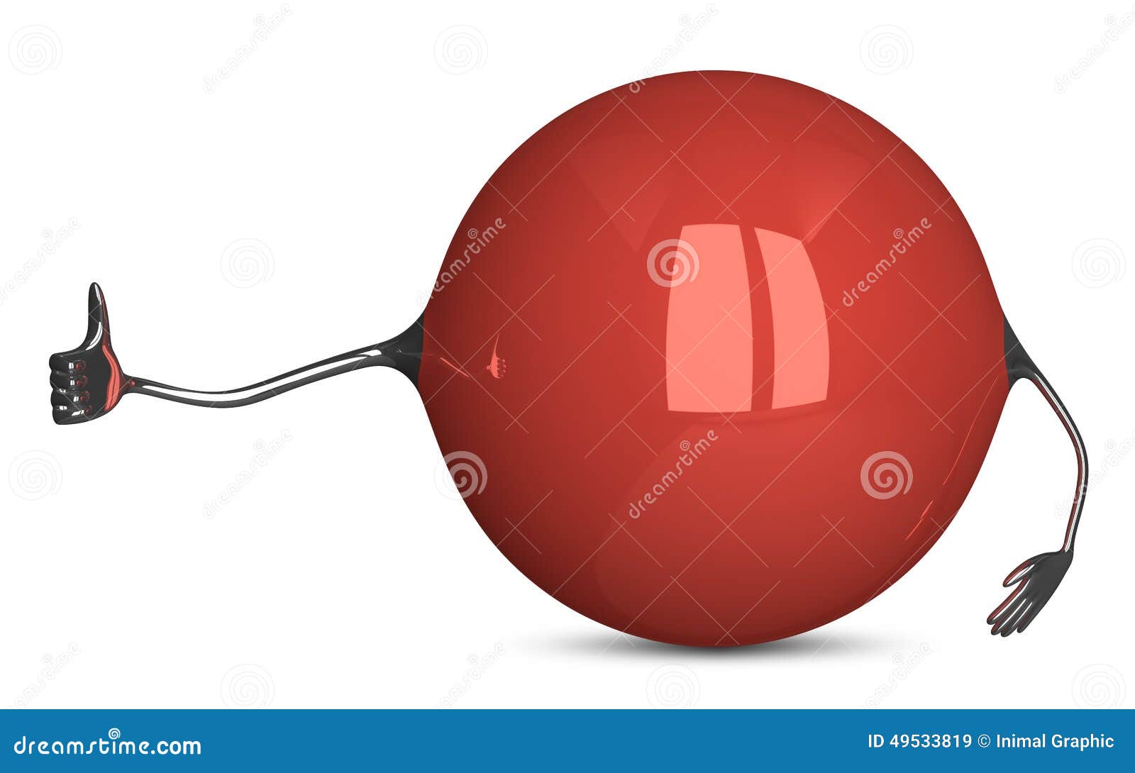 ï»¿ï»¿ï»¿Red Sphere Character Giving Thumb Up Stock Illustration ...