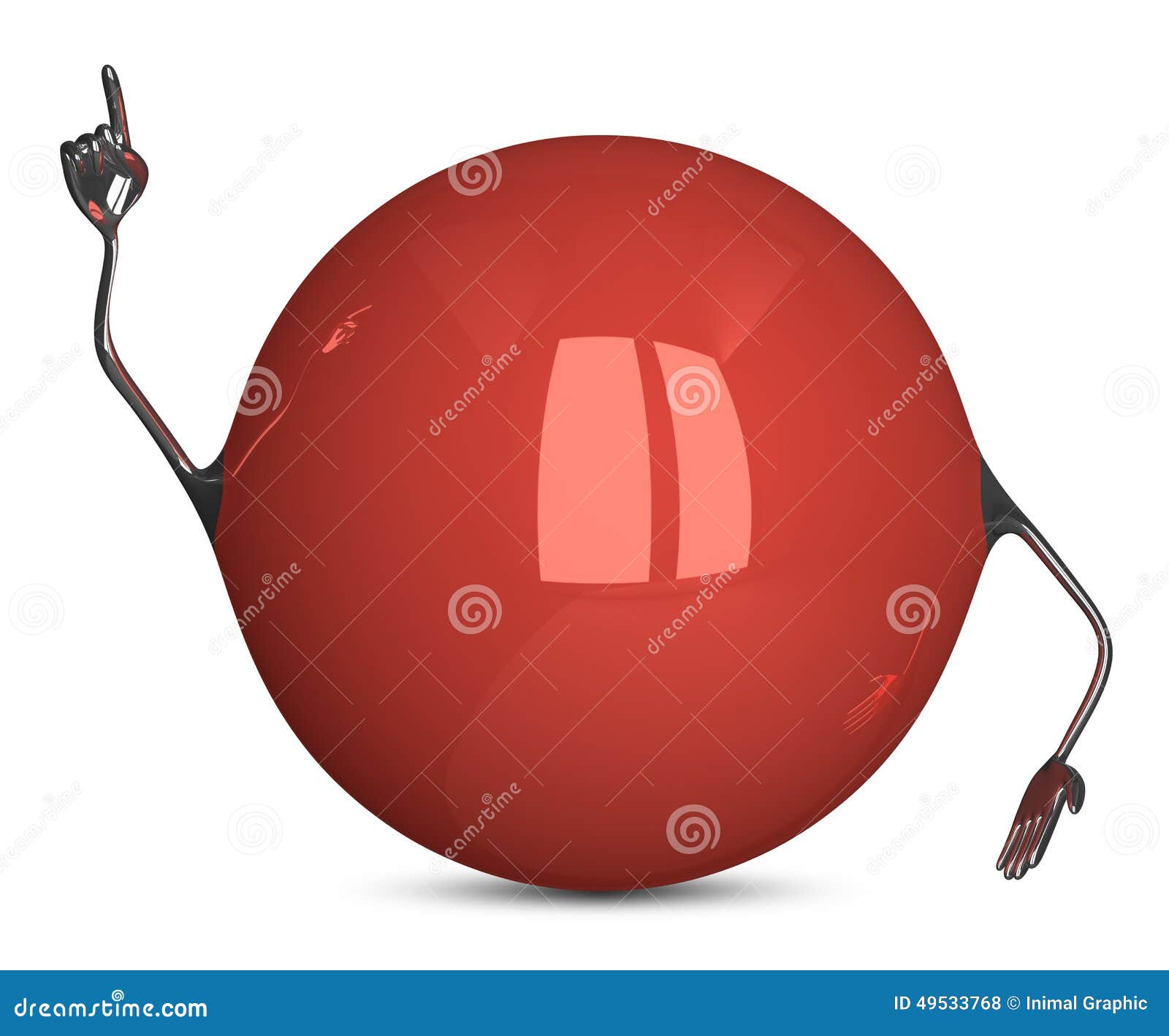 Red Sphere Character in Moment of Insight Stock Illustration ...