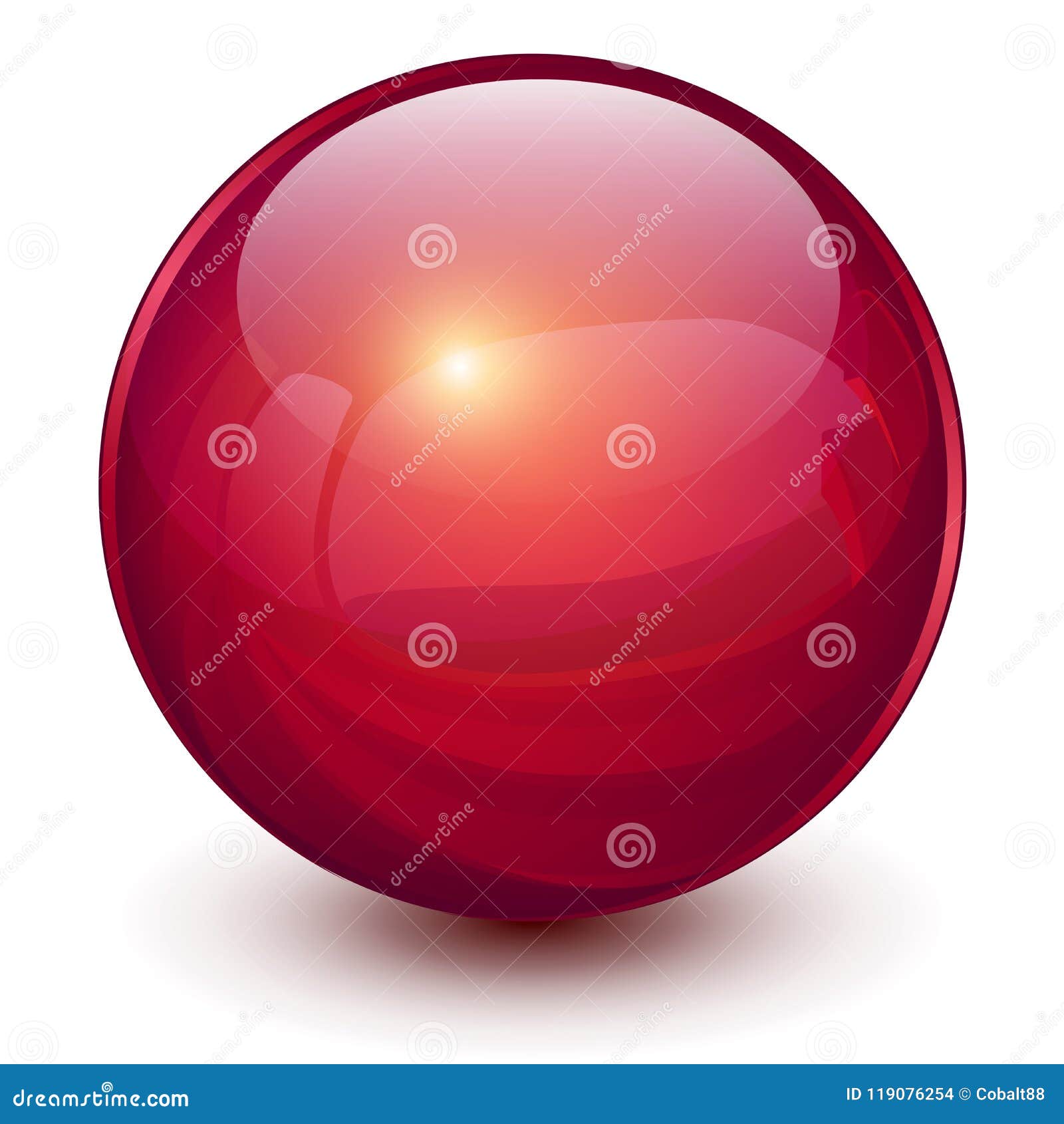 Red sphere 3D stock vector. Illustration of vector, symbol - 119076254