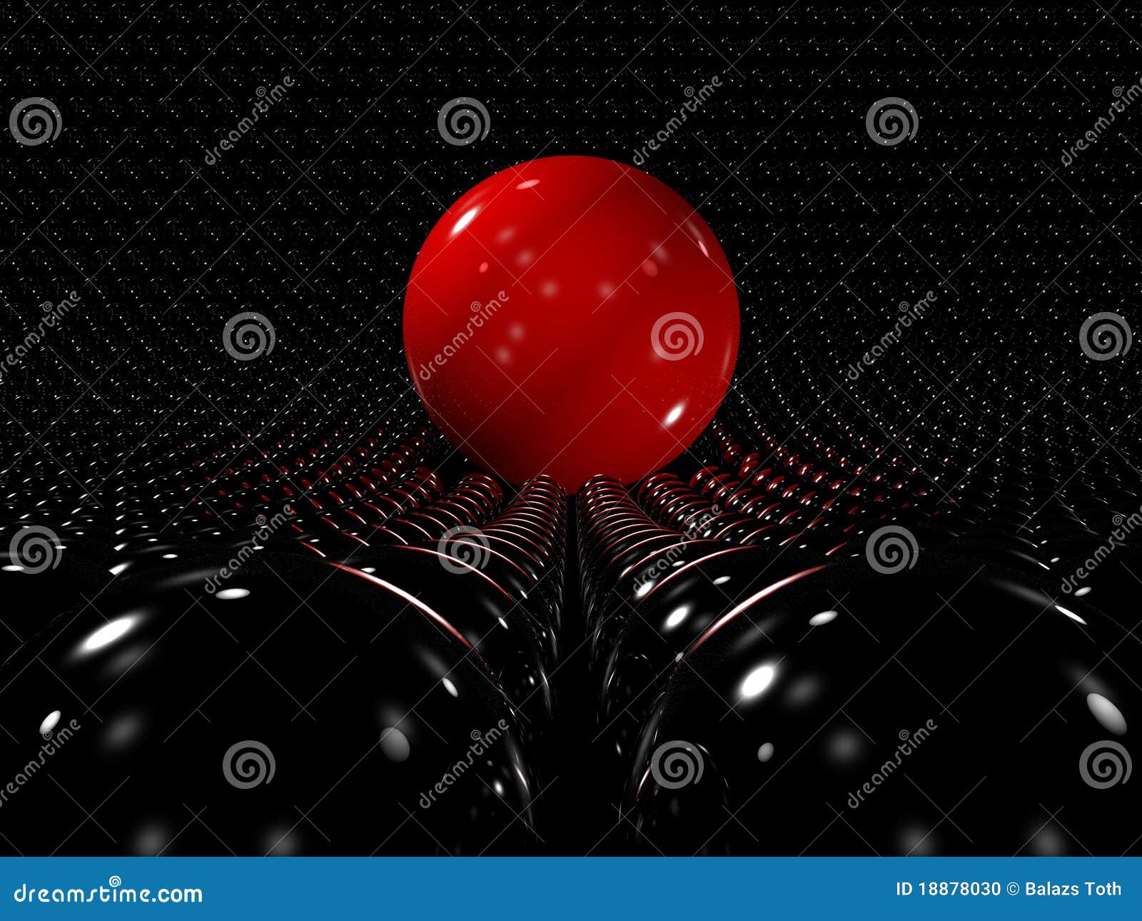 Red sphere standing out stock illustration. Illustration of choice ...