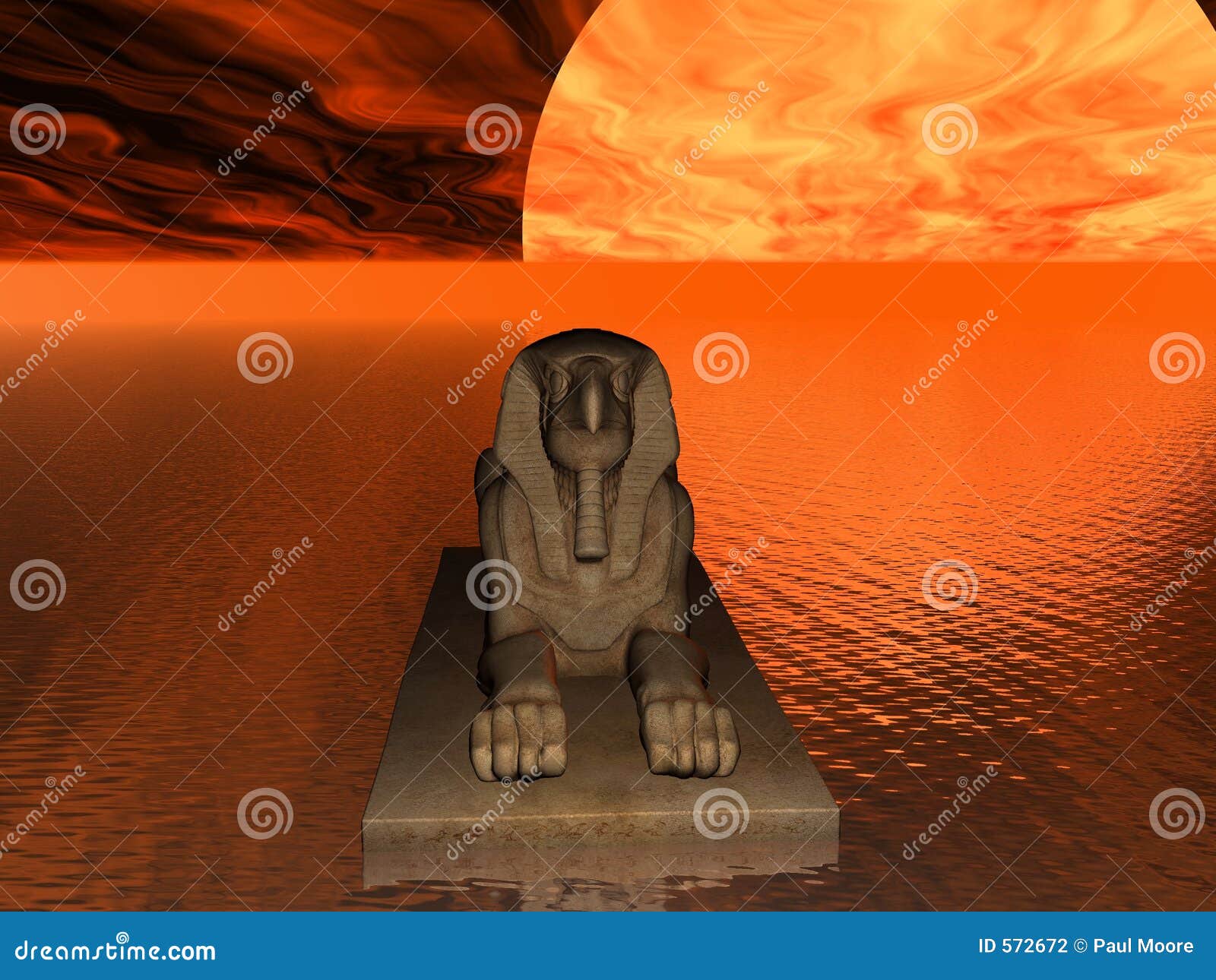 Red Sphinx stock illustration. Illustration of middle, desert - 572672