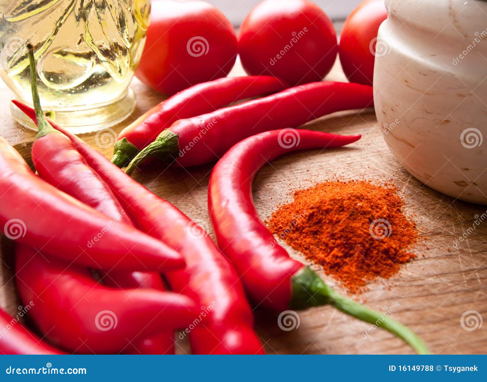 Red Spices on a Wooden Table Stock Photo - Image of chef, vegan: 16149788