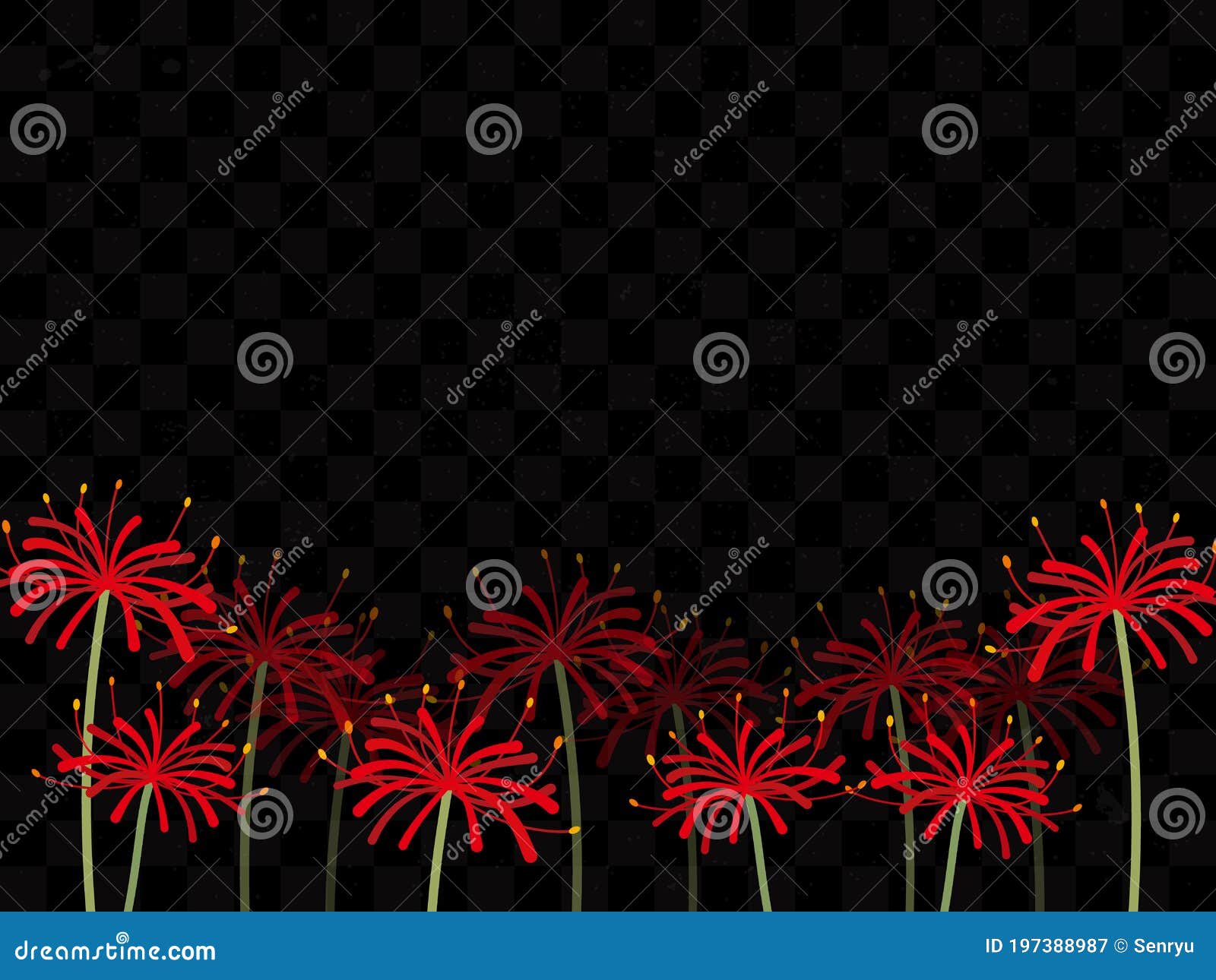 Red spider lily material stock vector. Illustration of flower - 197388987
